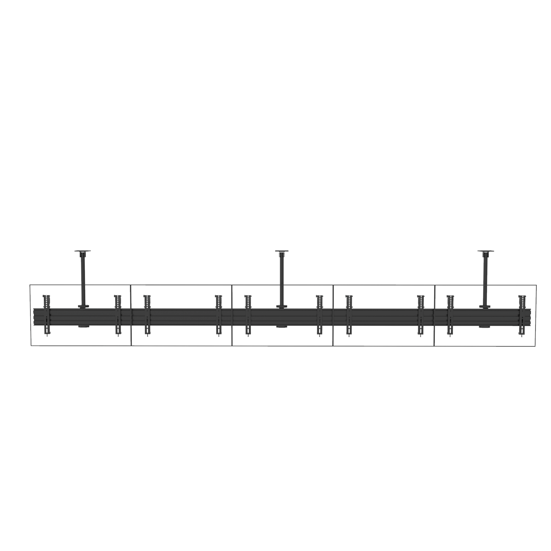 Ceiling Mount 5 Screen Landscape - Signage Mounts